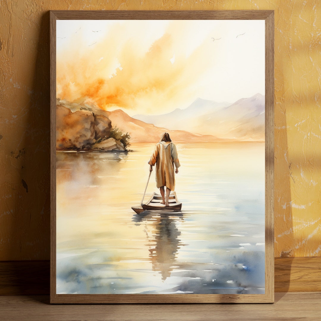 Peace Be Still | Digital Download | Jesus Wall Art | Jesus Walking on ...