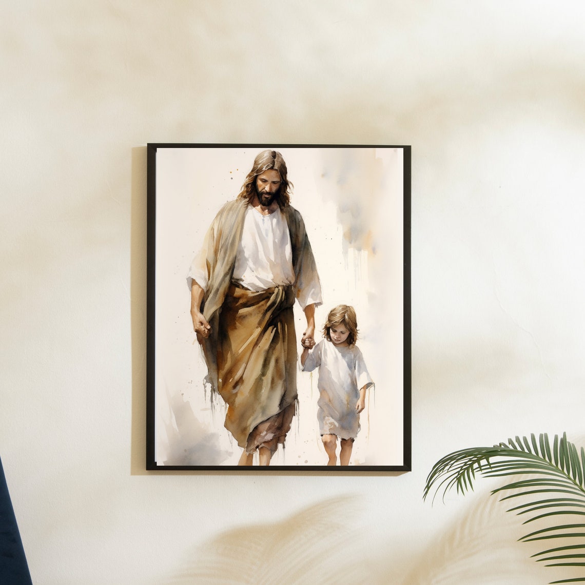 Jesus, Savior, Pilot Me Digital Download Jesus Christ Walking With Girl Bible Art Christian Art ...
