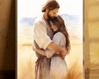 Healing Embrace, Jesus Hugging Girl, Jesus and Woman Art, Christian ...