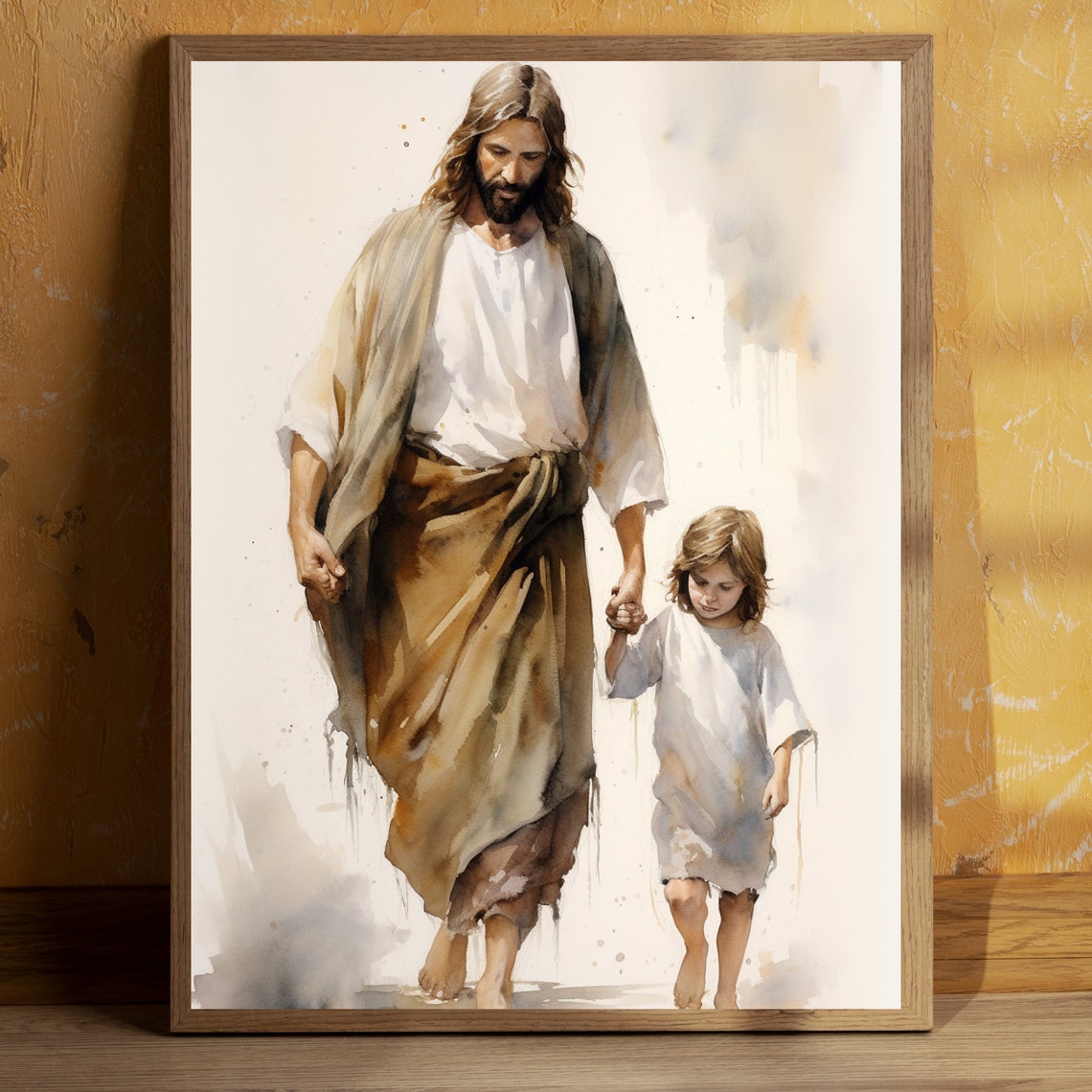 Jesus, Savior, Pilot Me Digital Download Jesus Christ Walking With Girl Bible Art Christian Art ...