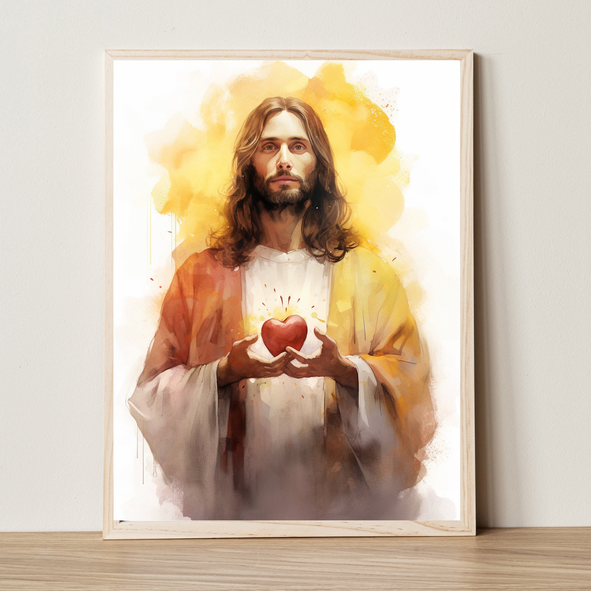 Sacred Heart of Jesus Christ Image With Prayer Catholic Art Christian ...