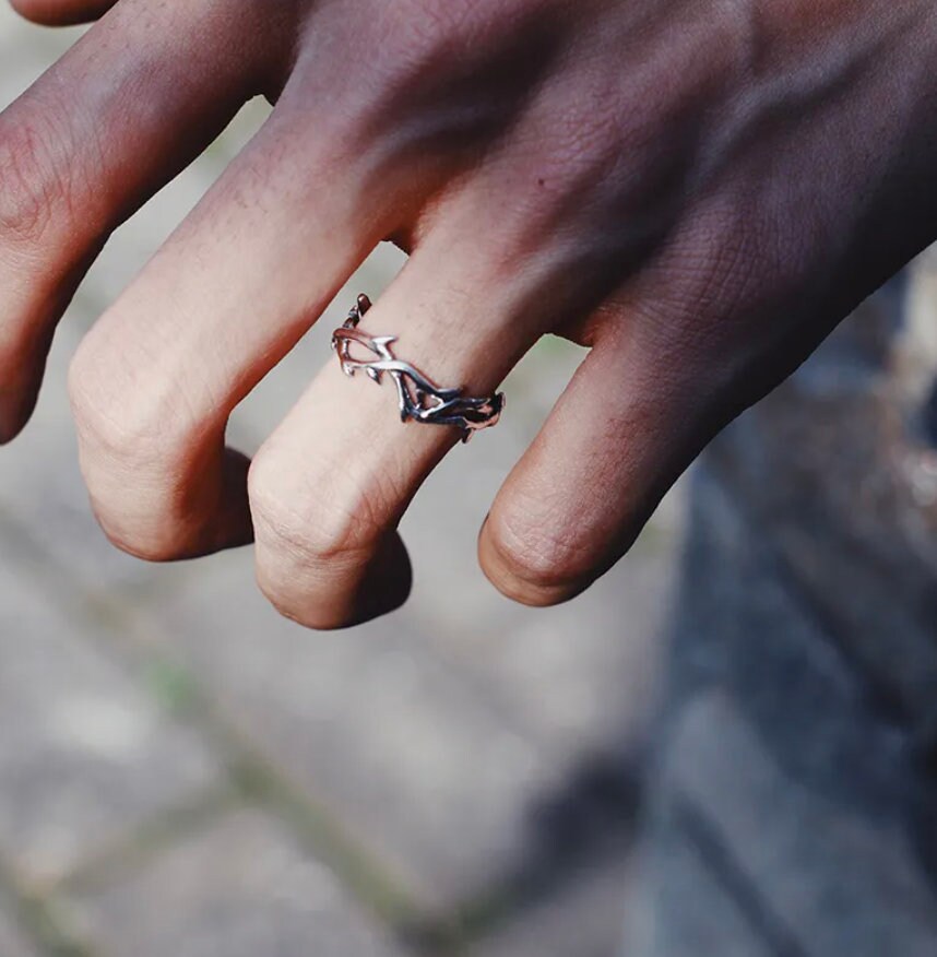 Y2K Inspired Silver Rings Vintage, Gothic, Unisex, Adjustable, Retro ...