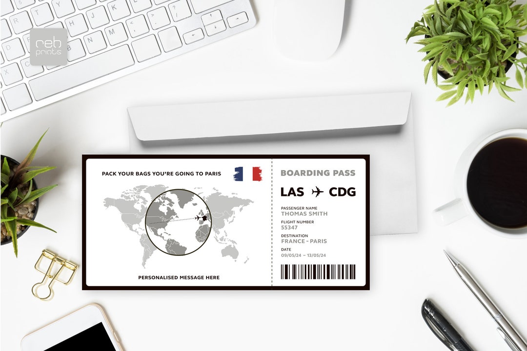 Unique Personalised Boarding Pass Print - Etsy