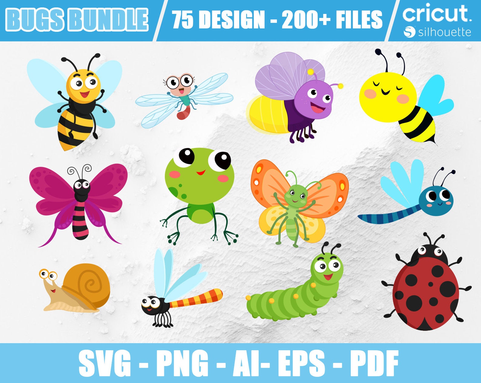 Bugs Svg Bundle, Bugs Clipart, Svg for Cricut, Insects Clipart, Bug ...