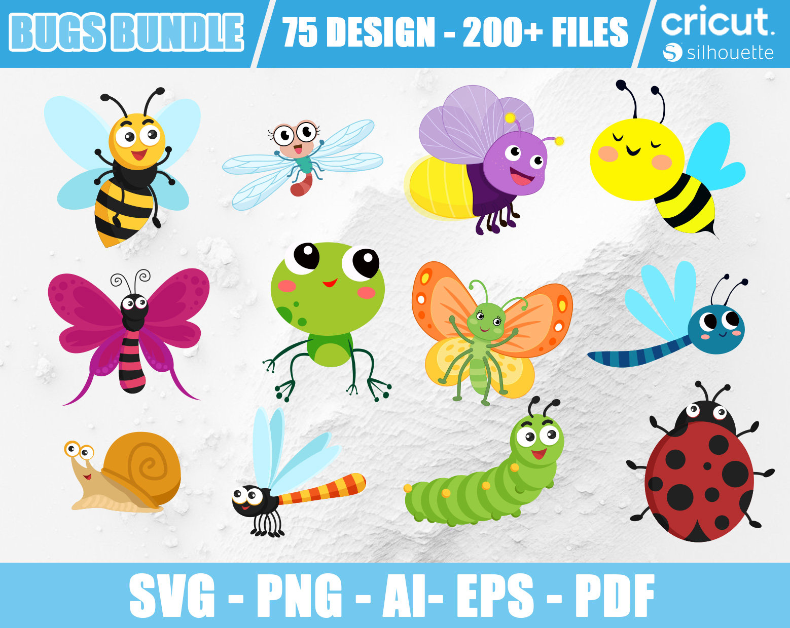 Bugs Svg Bundle, Bugs Clipart, Svg for Cricut, Insects Clipart, Bug ...