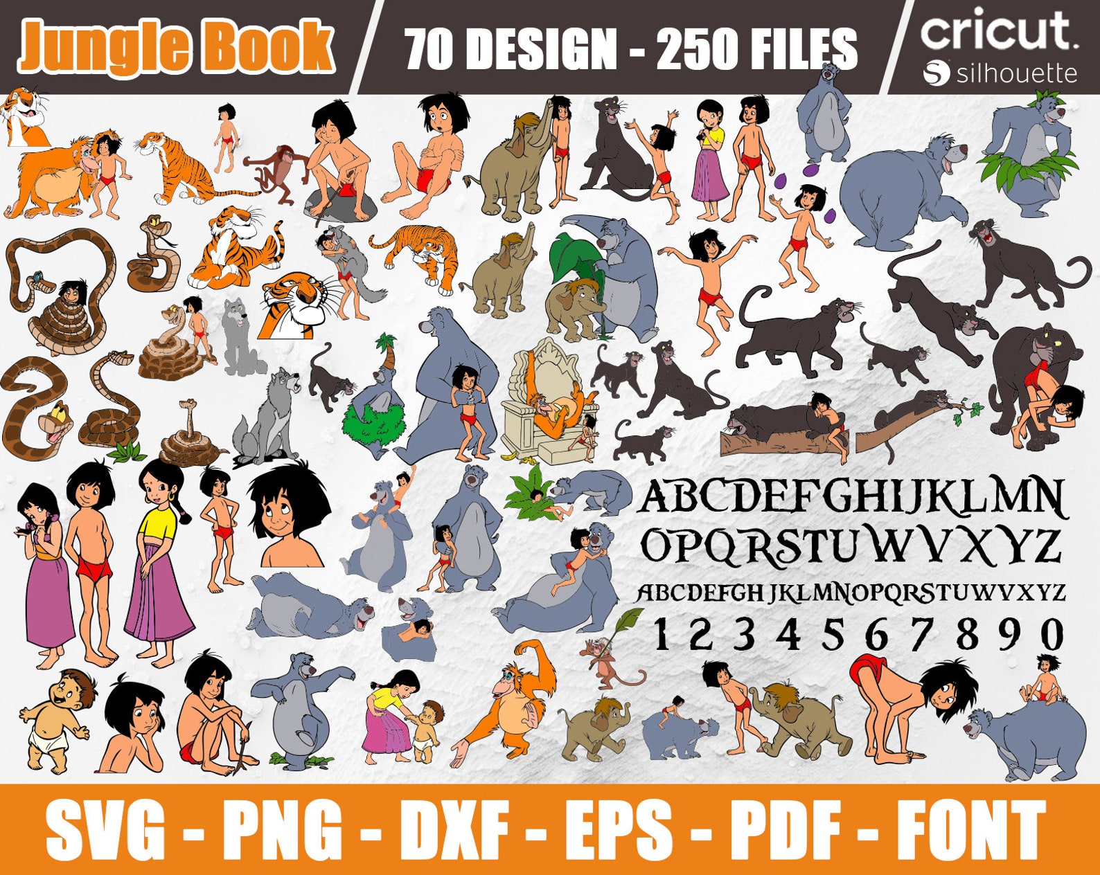 The Jungle Book Svg Bundle, Jungle Book Png Files, Baloo Svg, the ...
