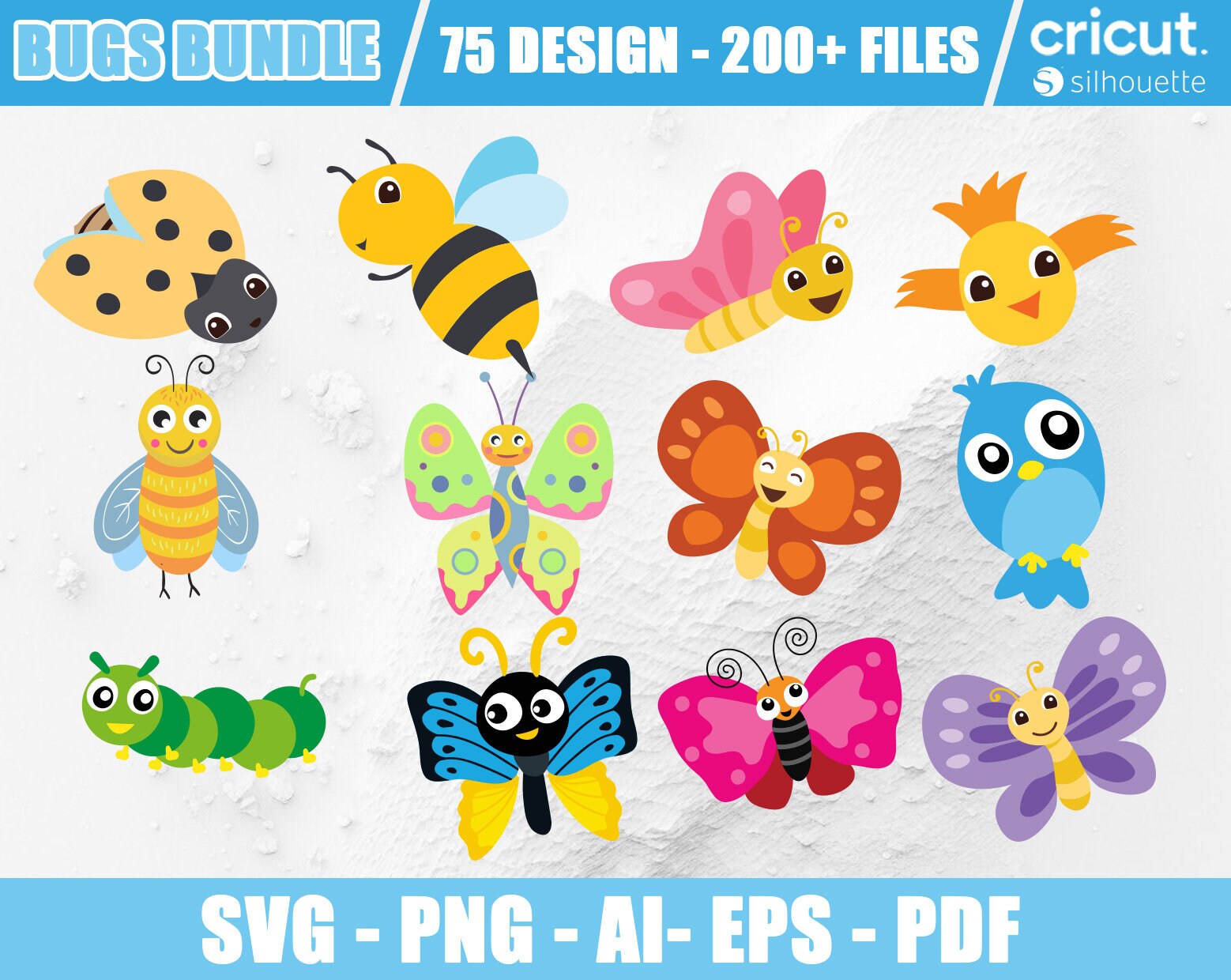 Bugs Svg Bundle, Bugs Clipart, Svg for Cricut, Insects Clipart, Bug ...