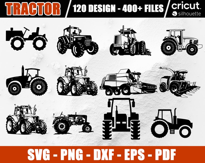 Mega Tractor Svg Bundle, Farm Tractor Svg, Tractor Png, Tractors Svg ...