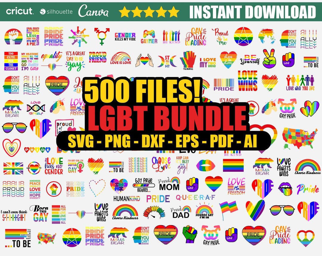 Lgbt Svg Bundle, Lesbian Svg for Cricut, Gay Svg, Pride Day Svg ...
