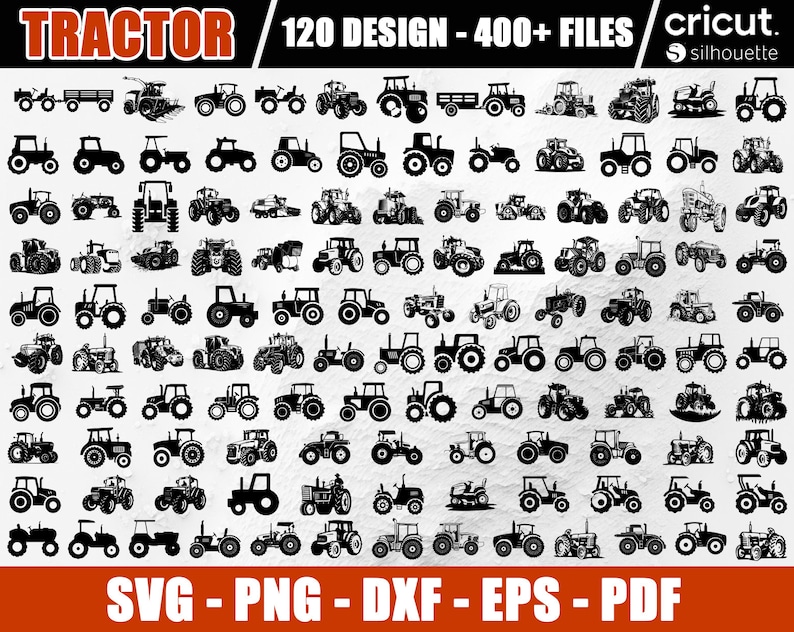 Mega Tractor Svg Bundle, Farm Tractor Svg, Tractor Png, Tractors Svg ...