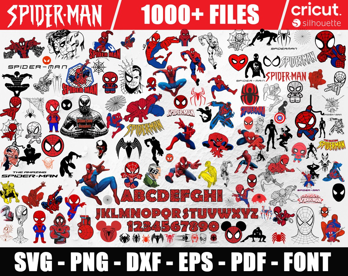 Spiderman Svg Bundle, Baby Spidey Svg, Font, Svg for Cricut, Birthday ...