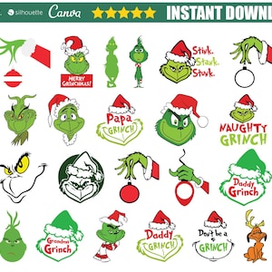 Grinch Svg Bundle, Christmas Svg, Vector Files, Clipart, Grinch ...