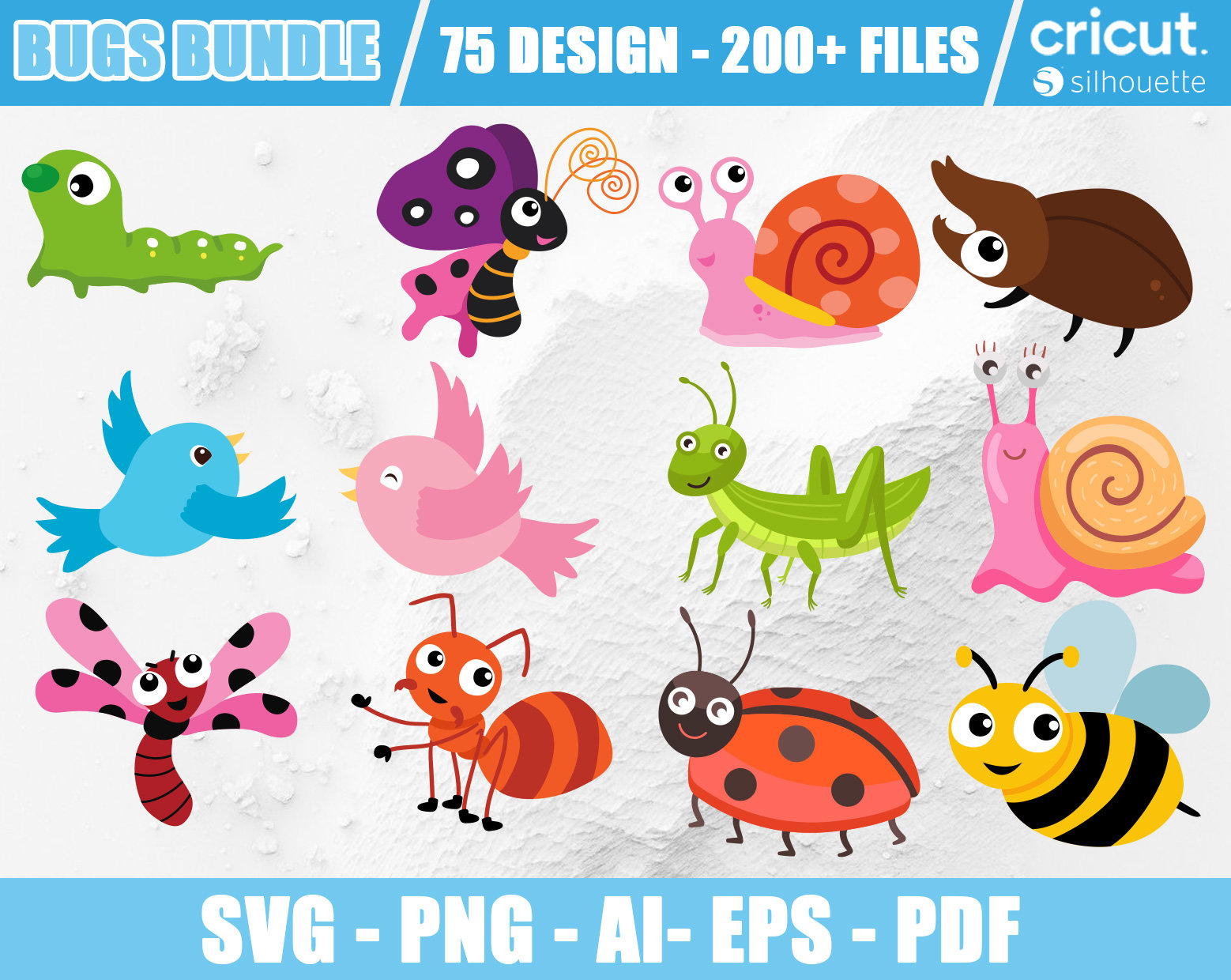 Bugs Svg Bundle, Bugs Clipart, Svg for Cricut, Insects Clipart, Bug ...