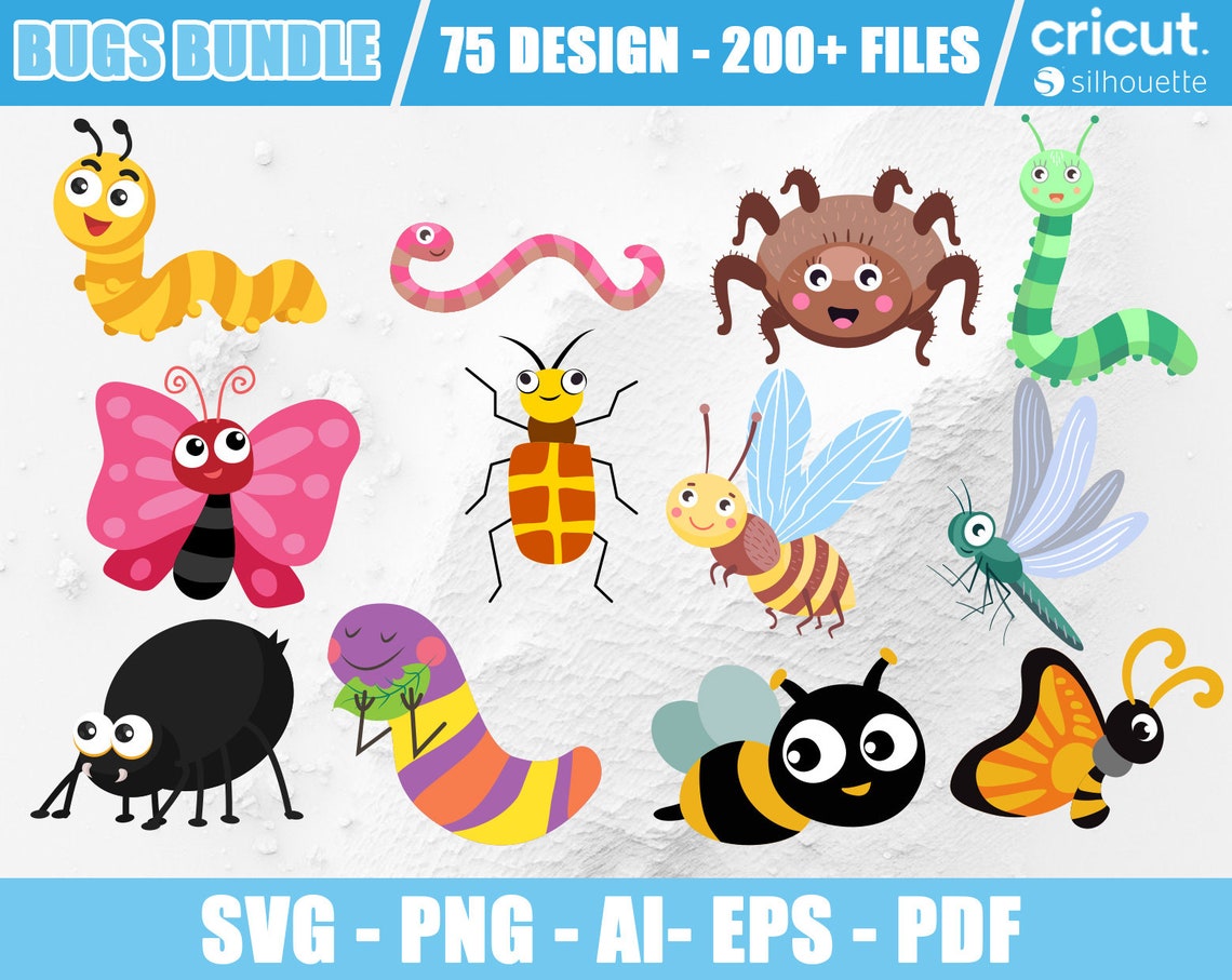 Bugs Svg Bundle, Bugs Clipart, Svg for Cricut, Insects Clipart, Bug ...
