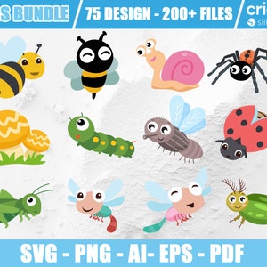 Bugs Svg Bundle, Bugs Clipart, Svg for Cricut, Insects Clipart, Bug ...