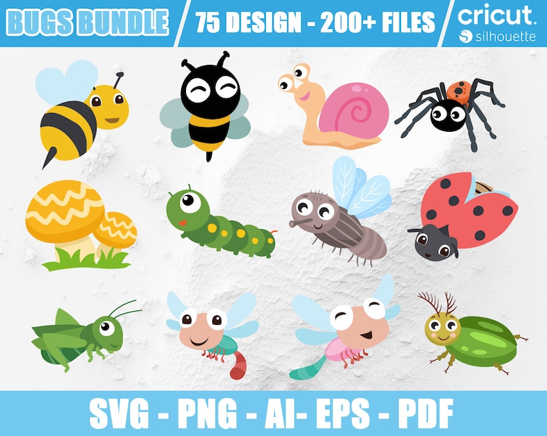 Bugs Svg Bundle, Bugs Clipart, Svg for Cricut, Insects Clipart, Bug ...