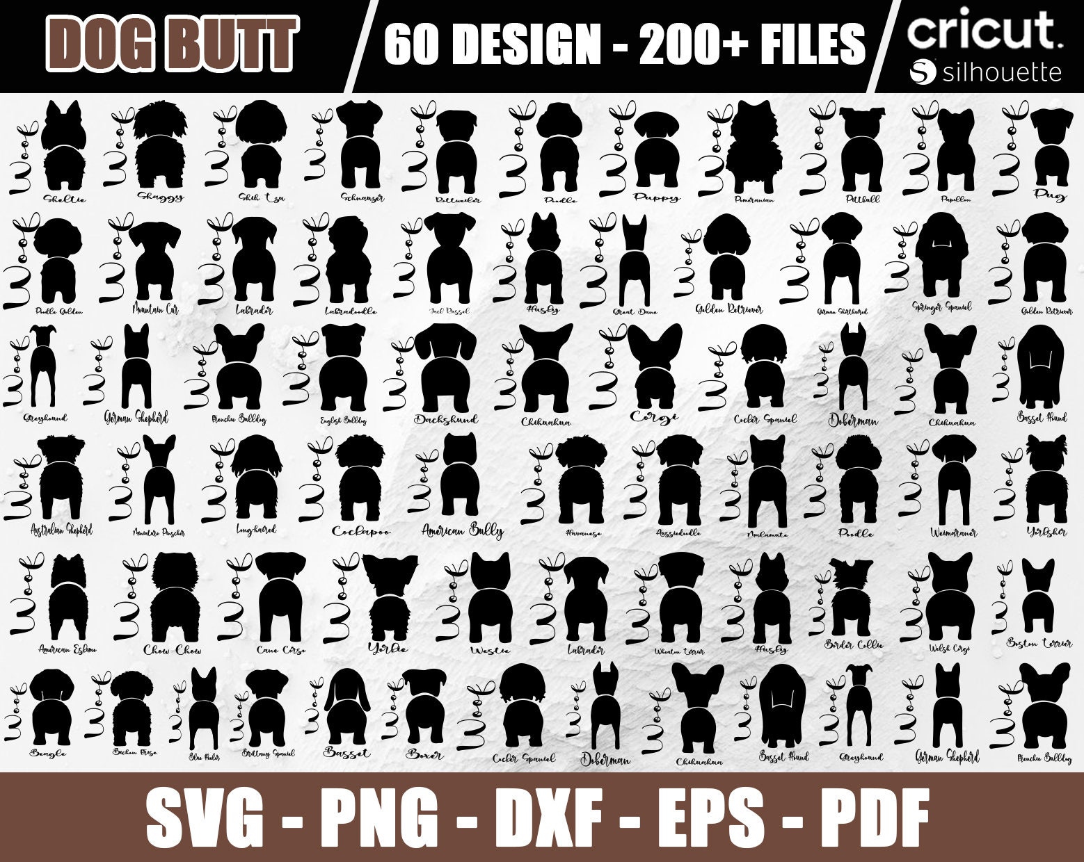 Dog Svg, Dog Butt Svg, Dog Silhouette Svg, Svg, Dog Silhouette, Dog ...