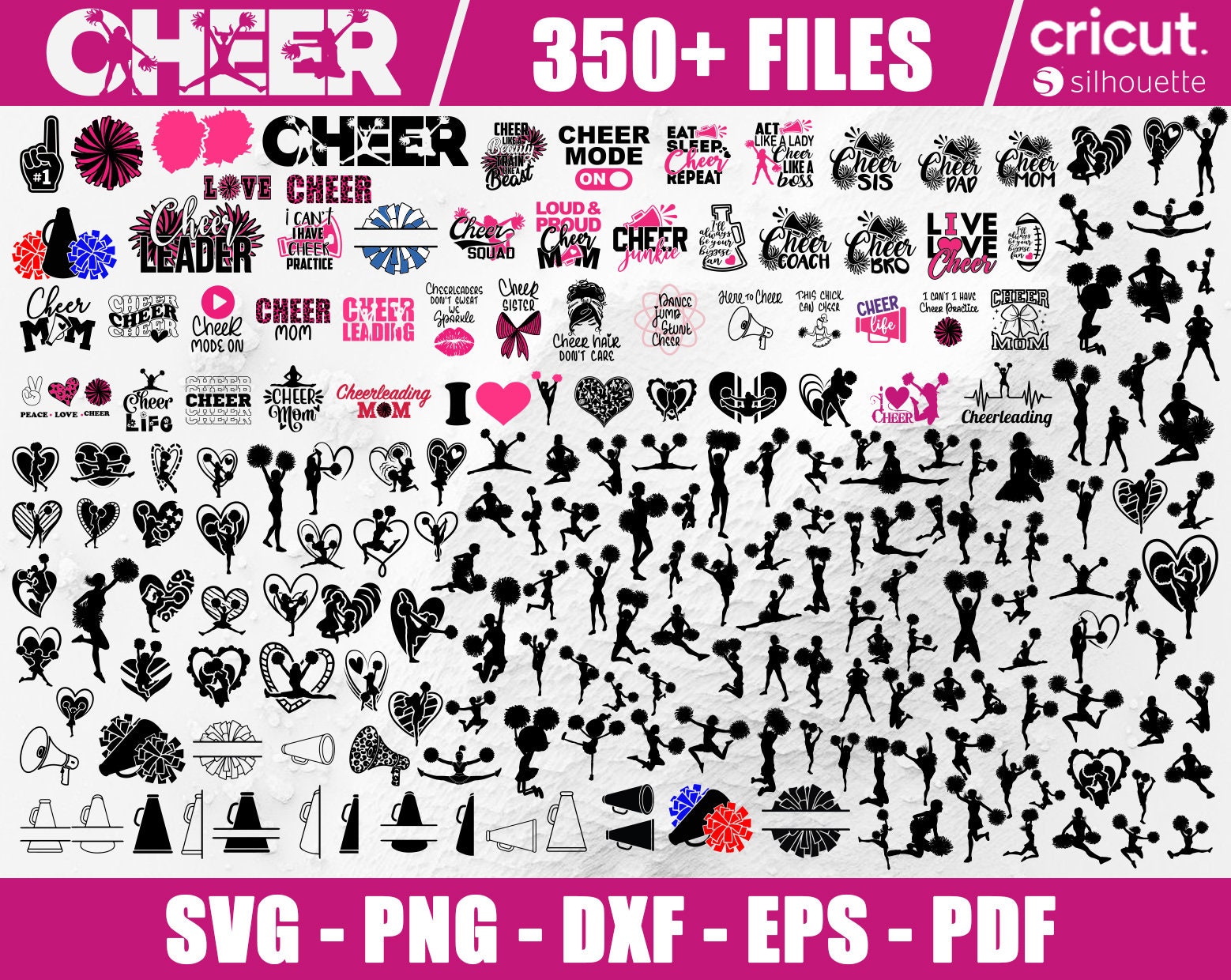 Cheerleader Svg, Cheerleading Svg Silhouette, Cheer Svg, Cheerleader ...
