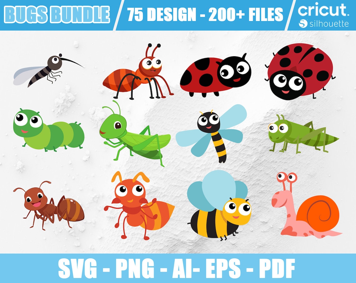 Bugs Svg Bundle, Bugs Clipart, Svg for Cricut, Insects Clipart, Bug ...
