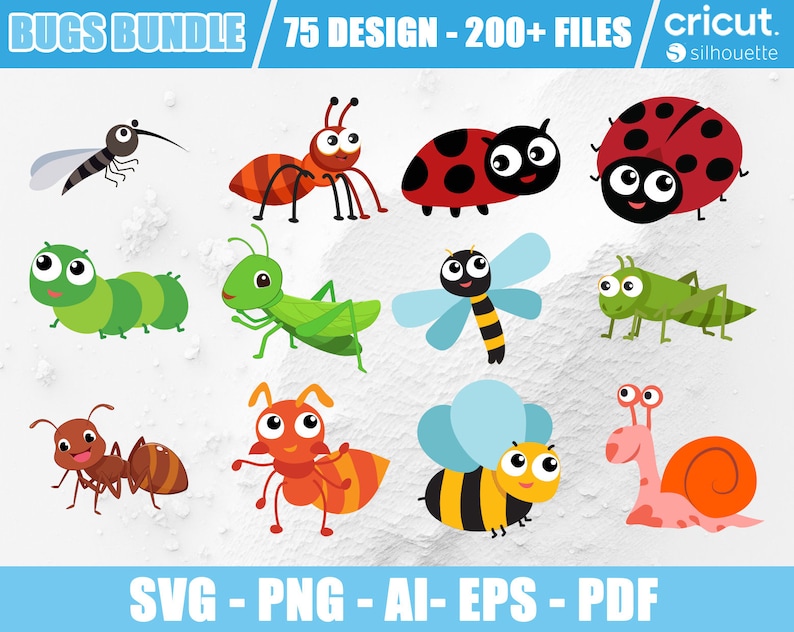 Bugs Svg Bundle, Bugs Clipart, Svg for Cricut, Insects Clipart, Bug ...