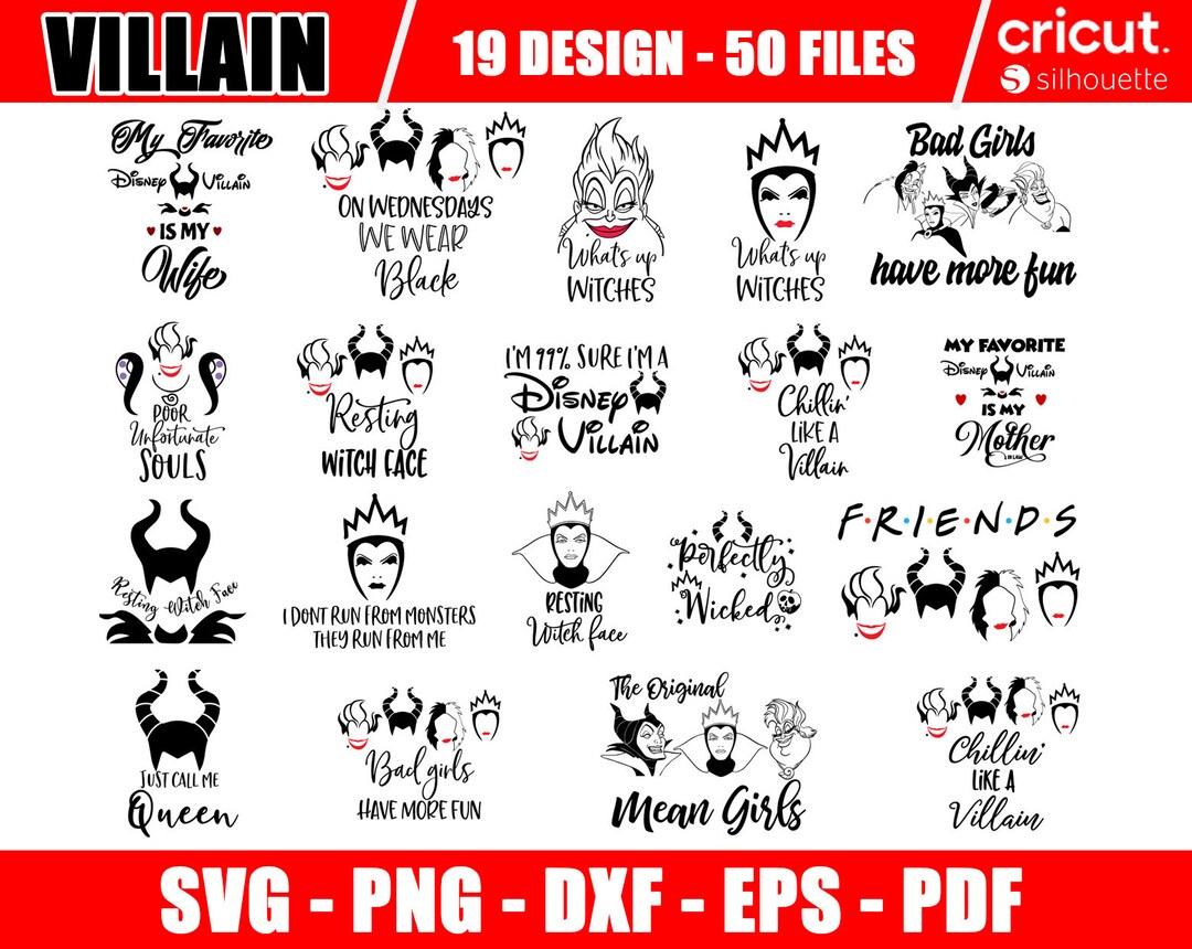 Villain Svg, Villains Svg for Cricut, Villains Png, Layered Maleficent ...