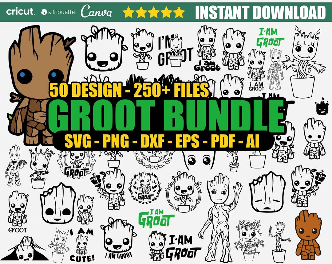 Groot Svg Bundle, Baby Groot Svg for Cricut, Groot Png, I Am Groot Svg ...