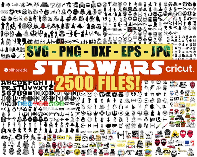 2500 Star Wars Svg, Starwars Bundle, Svg Files for Cricut, Star Wars ...