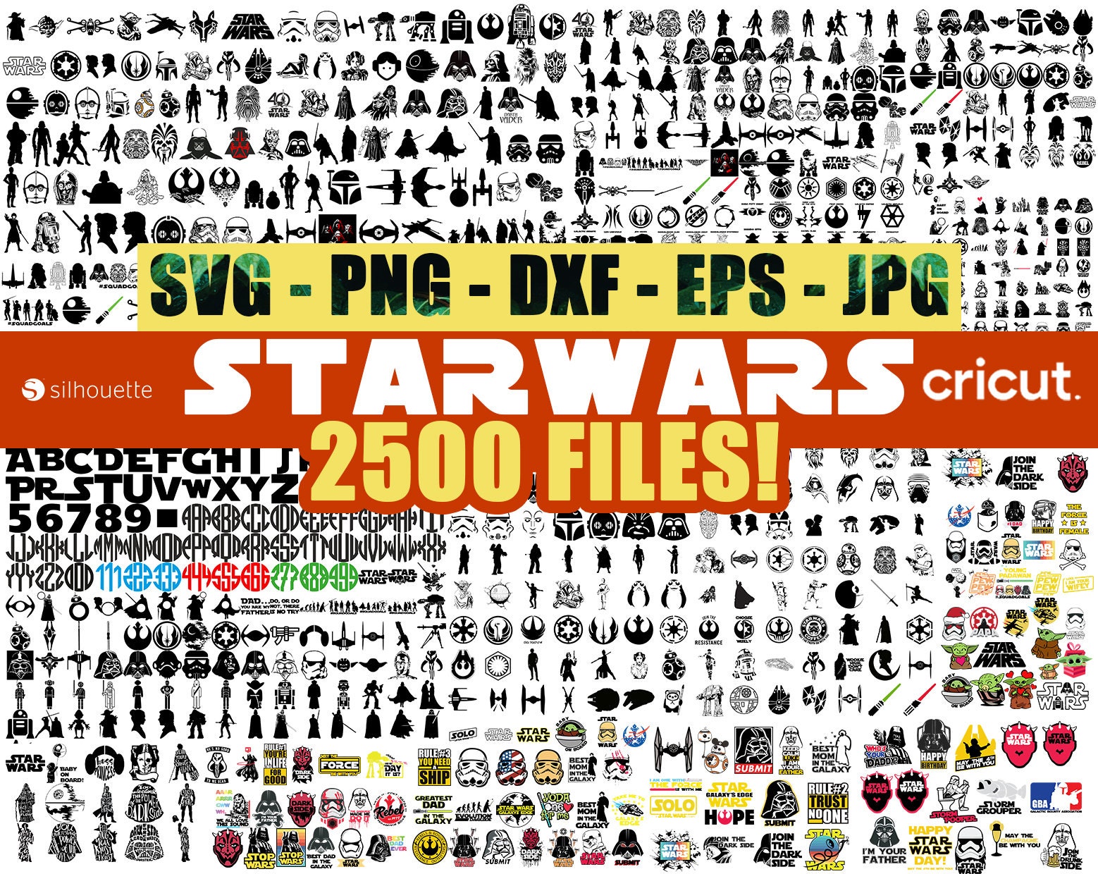 2500 Star Wars Svg, Starwars Bundle, Svg Files for Cricut, Star Wars ...