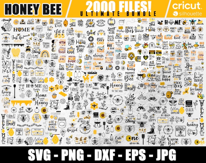 271 BEE SVG BUNDLE, Bumble Bee Svg, Honey Bee Svg, Bee Png, Bee Kind ...