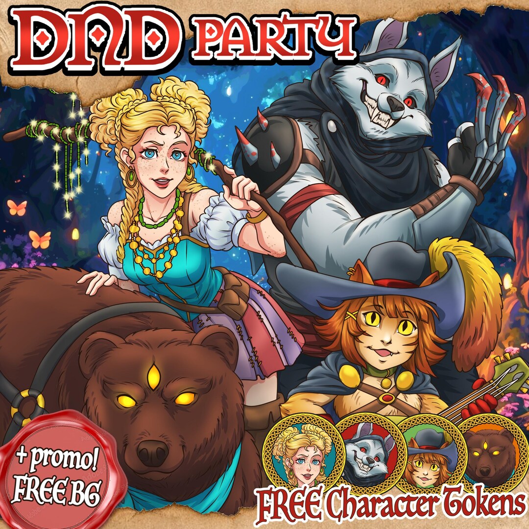 Custom DND Character | Dnd Party, Dnd Group, Dnd Commission, Dnd Character Portrait, Dungeons ...