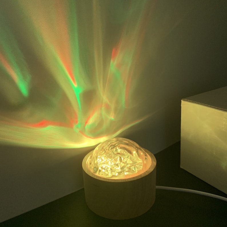 Round Mini Rotating Water Ripple Night Light, Ripple Night Light ...
