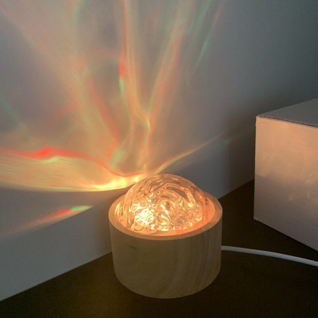 Round Mini Rotating Water Ripple Night Light, Ripple Night Light ...