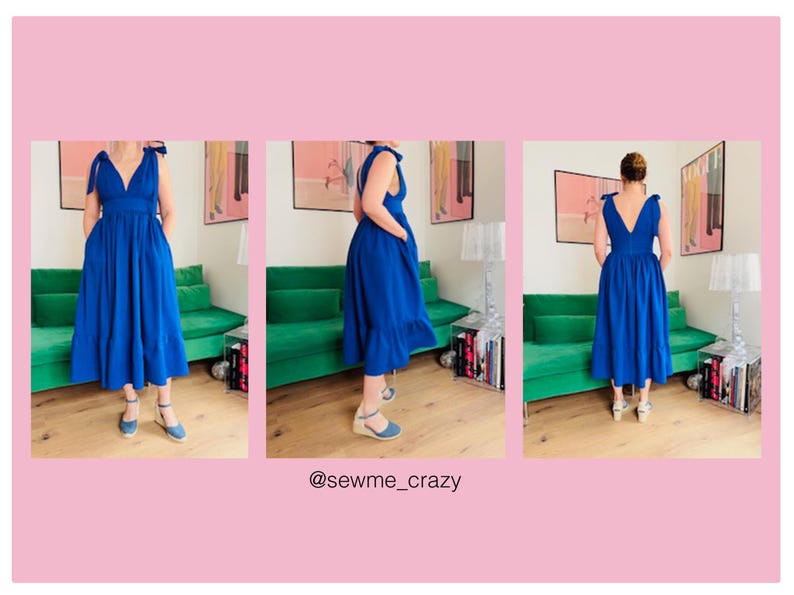 Hannah Dress PDF Sewing Pattern A4, US Letter and A0. Video Tutorial ...