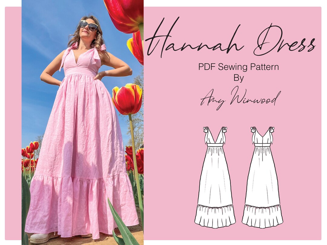 Hannah Dress PDF Sewing Pattern A4, US Letter and A0. Video Tutorial ...