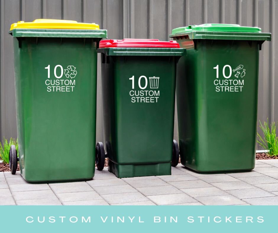 Wheelie Bin Stickers Decals - Recyle Bin Decal Set of 3 - Etsy