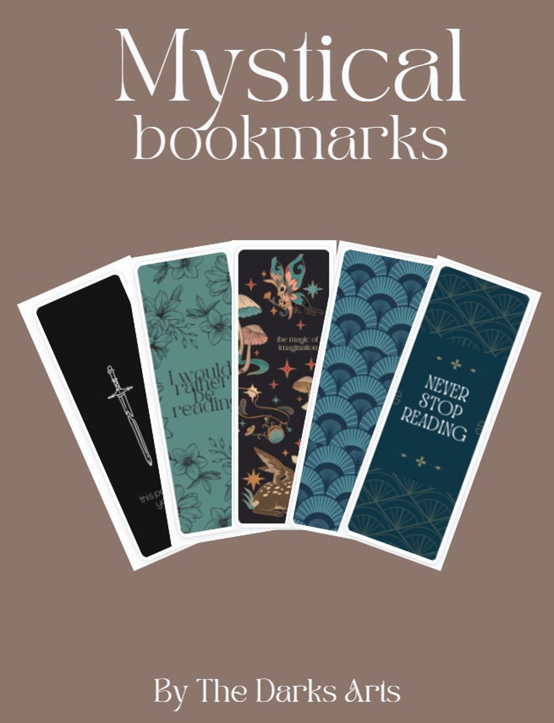 5 Printable Mystical Bookmarks - Etsy