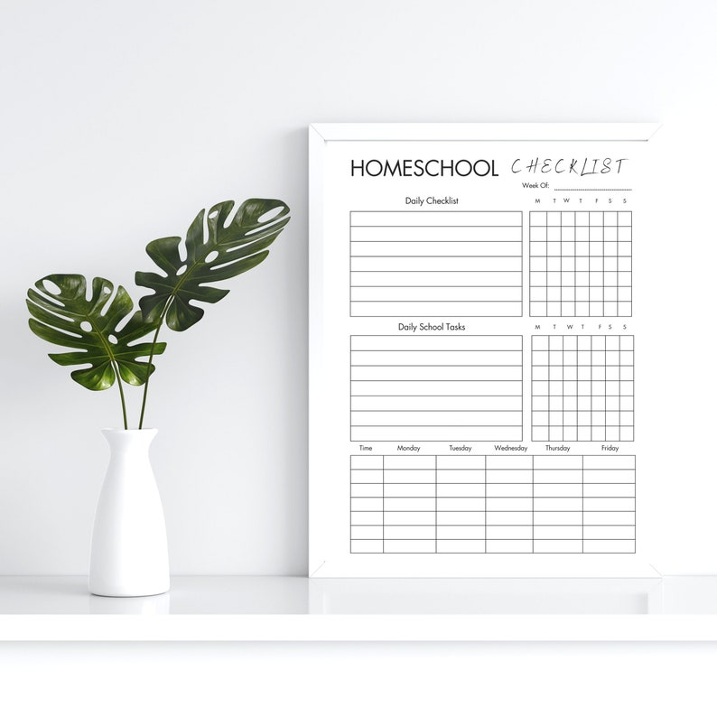 Homeschool Checklist-homeschool Activity- Printable Checklist- Editable ...