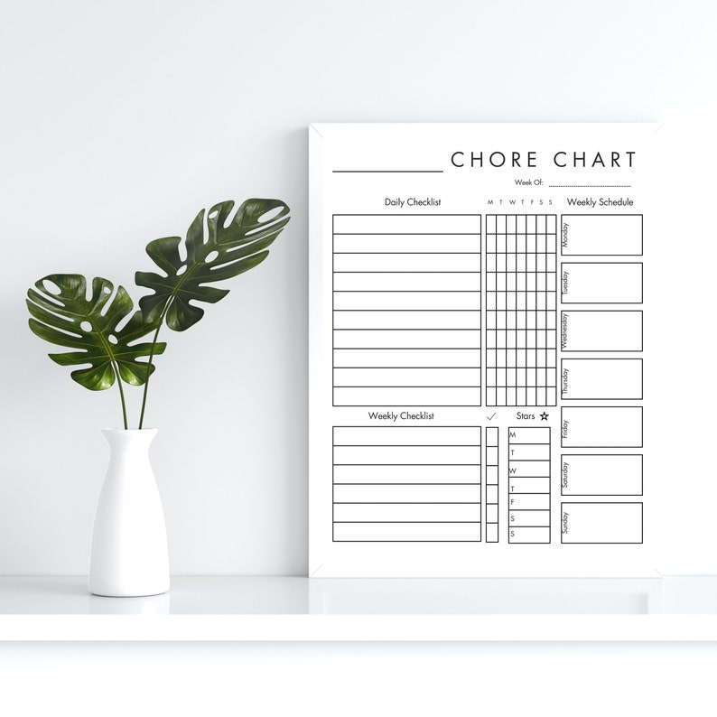 Editable Chore Chart for Kids-printable Checklist-kids Schedule ...