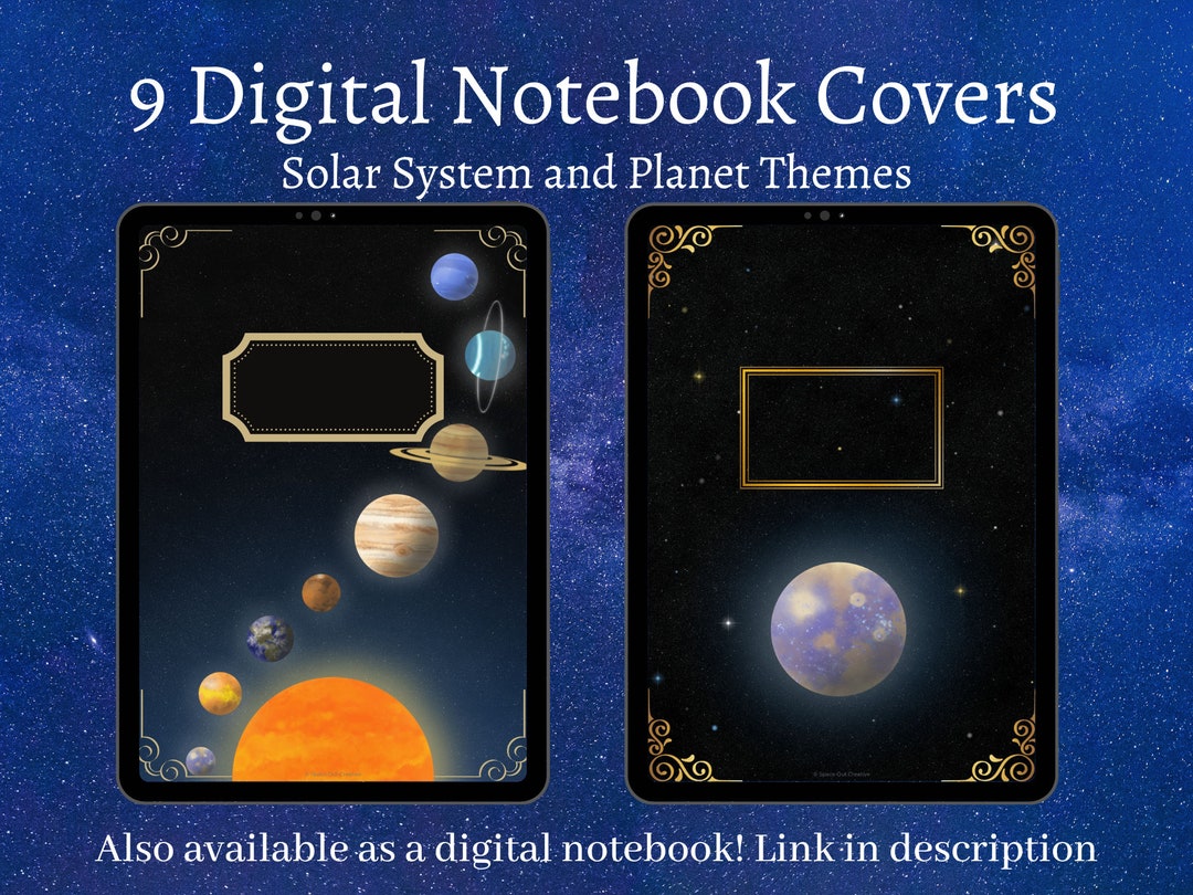 9 Digital Notebook Planner COVERS | Solar System and Planets | 9 PDF ...