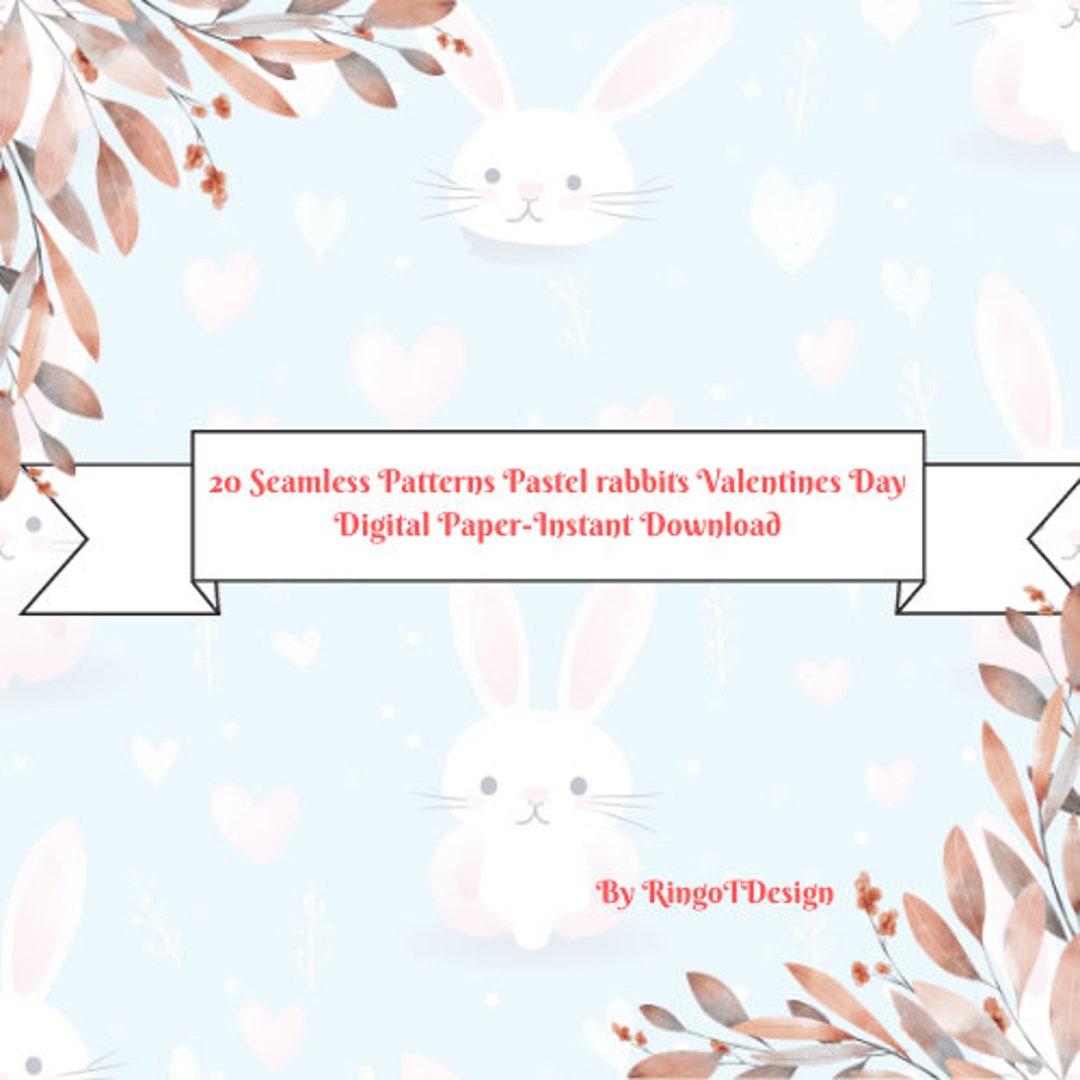 20 Cute Pastel Rabbits Patterns - Etsy