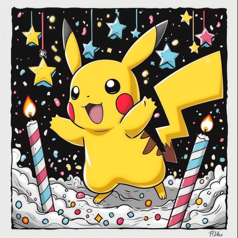 Pikachu Birthday PNG, Pokémon Birthday Party Decoration, Pikachu ...