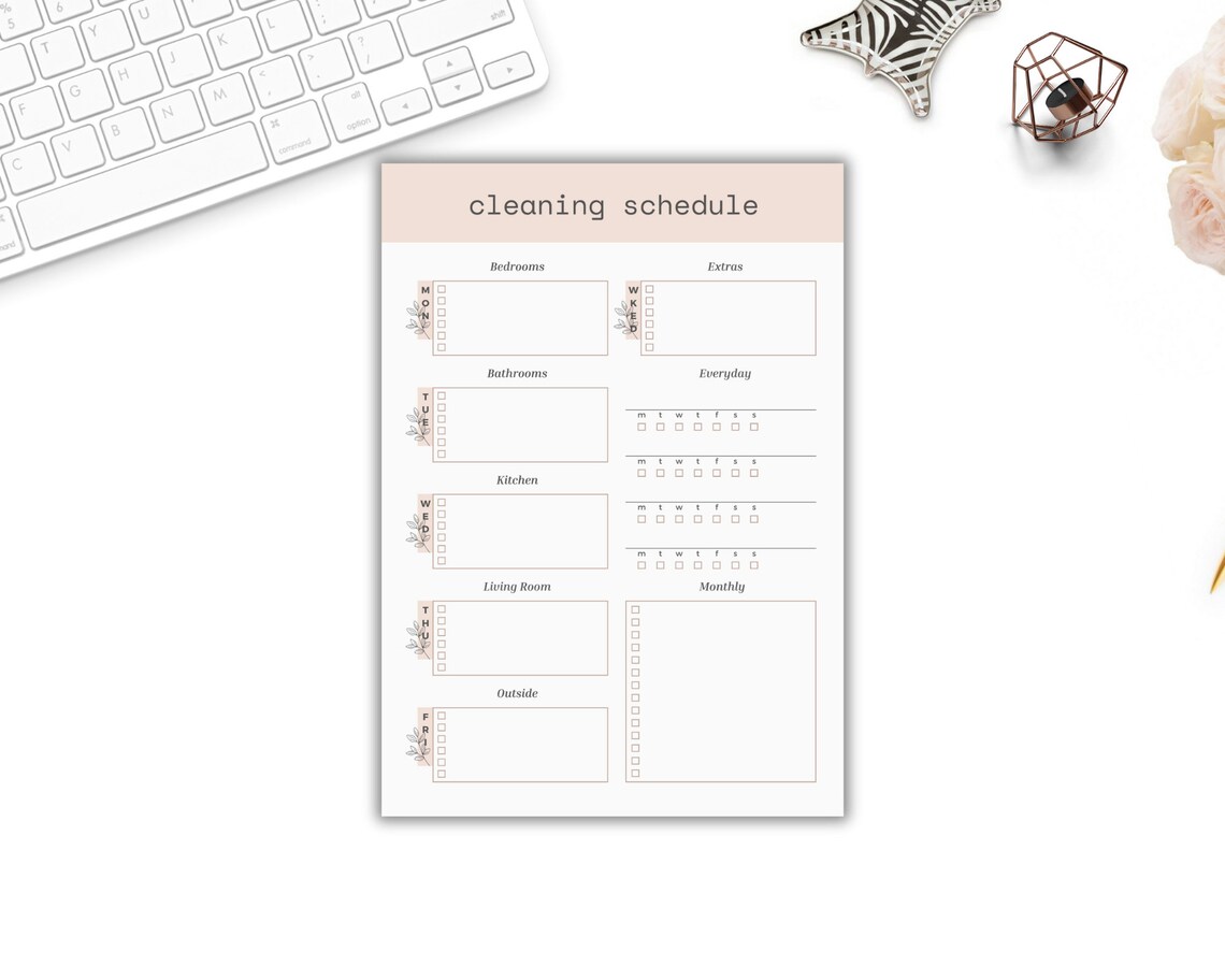 Printable Cleaning Schedule, Cleaning Checklist, Home/ Office Chore ...