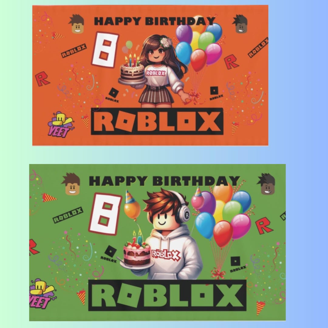 Kids Happy Birthday Roblox Table Runner, Roblox Birthday, Kids Birthday ...