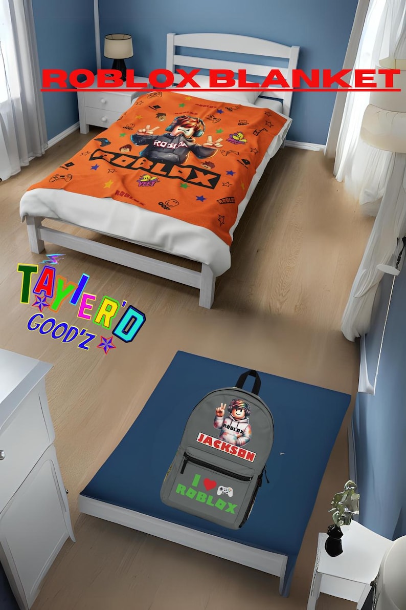 Gamer Roblox Blanket, Roblox Birthday Gift, Roblox, Gift for Boy ...