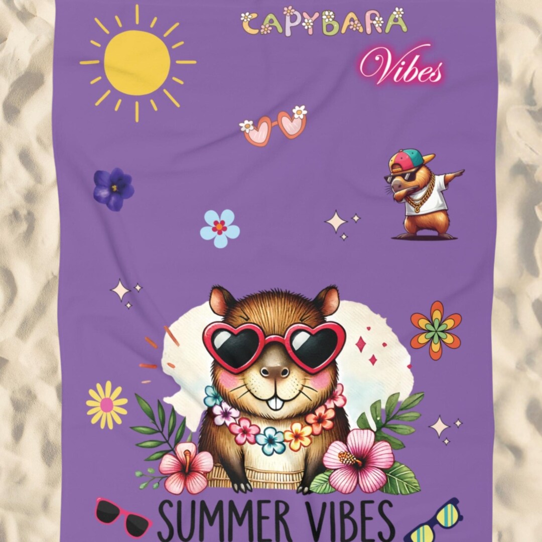 CAPYBARA, Capybara Gift, Capybara Birthday, Kids Beach Towels, Capybara ...