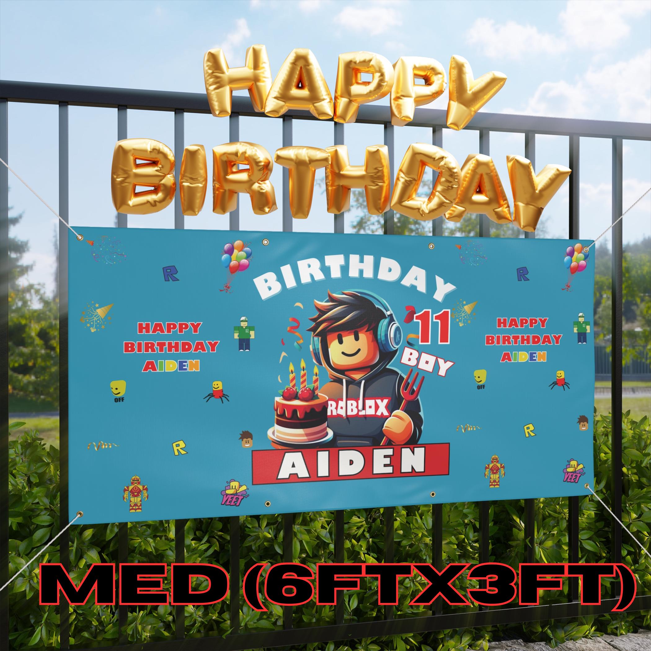 Roblox, Roblox Birthday Party, Happy Birthday Banner, Personalized ...