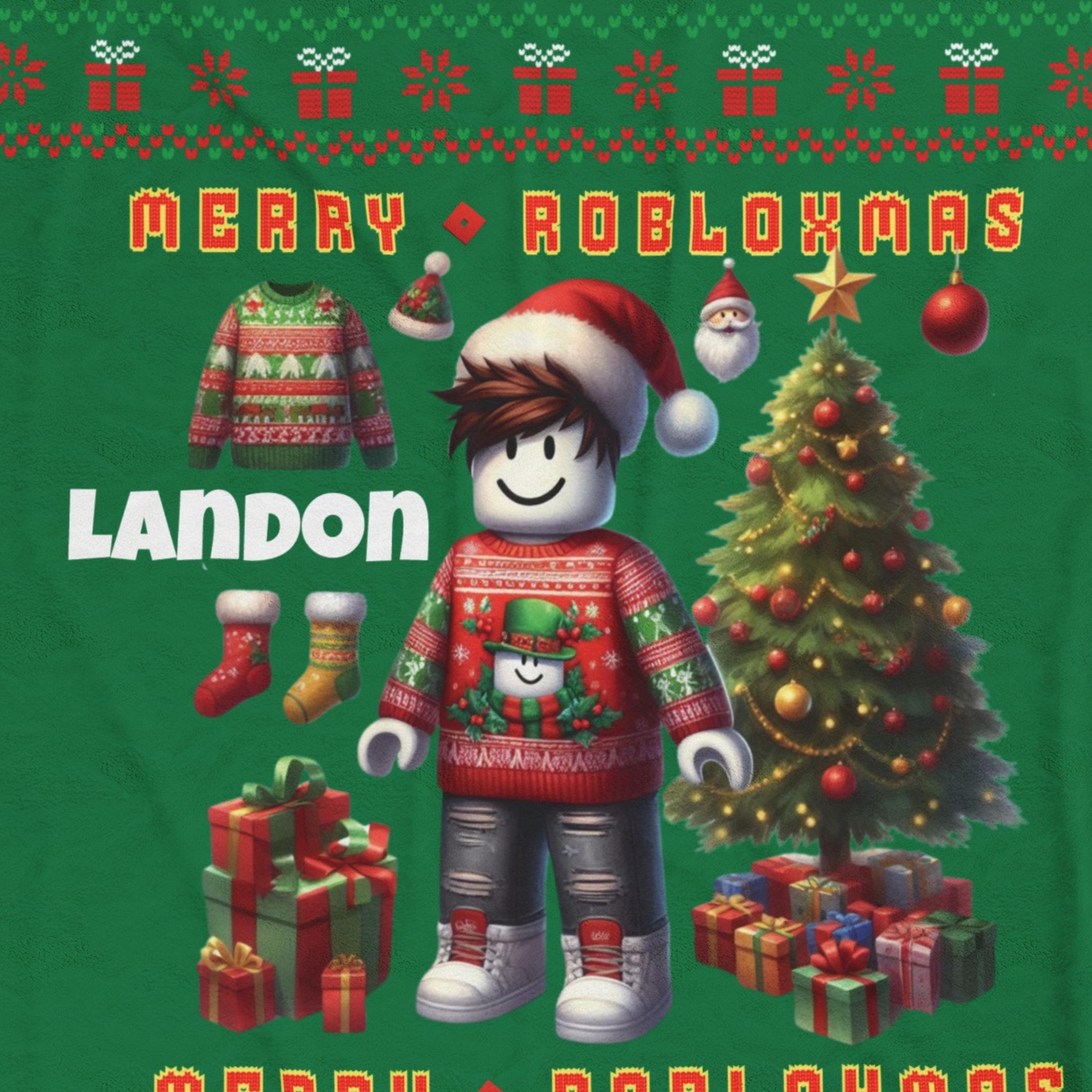 Roblox, Roblox Christmas Gift, Gamer Blanket, Personalized Robloxmas ...