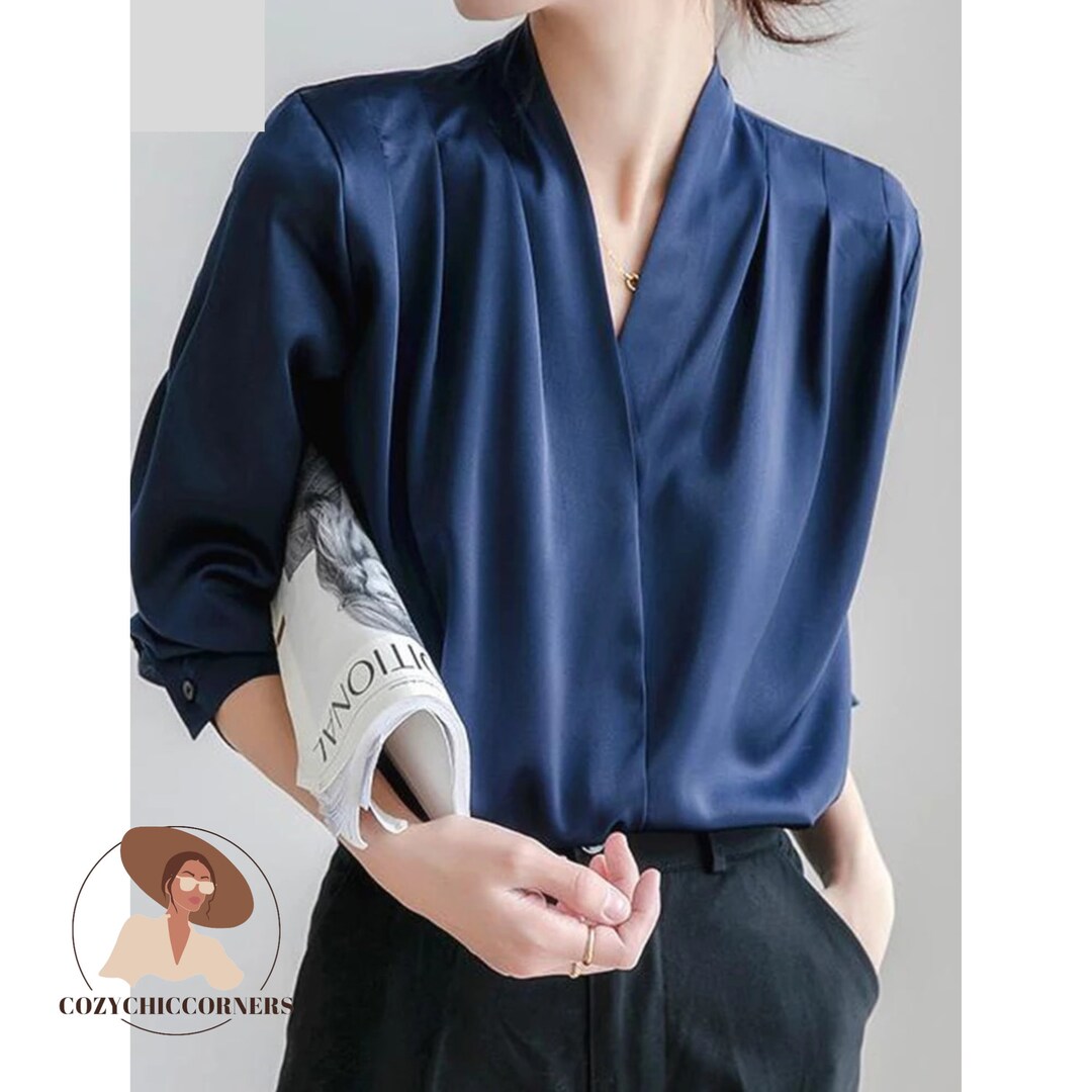 Women's Lantern Blouse Wear Long Sleeve Type Formal Fashionable Apparel ...