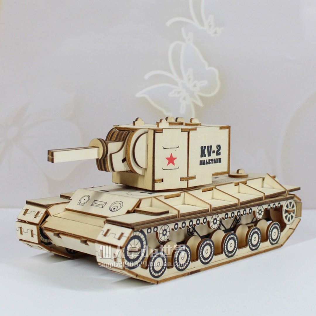 Assembly Model Wooden Tank 3D Puzzle Handmade Materials Children and ...