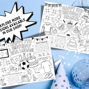 Personalized Safari Birthday Placemat: Jungle Activity Coloring Page ...